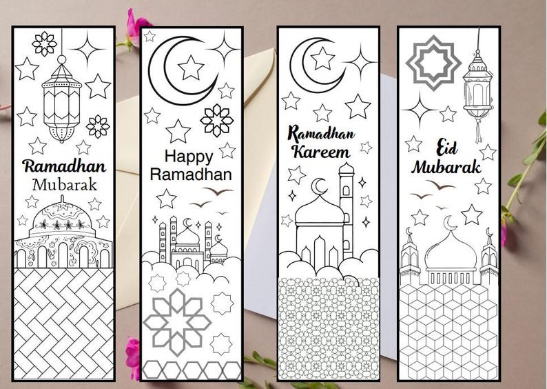 4 Printable Coloring Bookmarks for Ramadan and Eid. Just Print Them Out ...