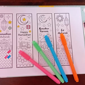 4 Printable Coloring Bookmarks for Ramadan and Eid. Just Print Them Out ...