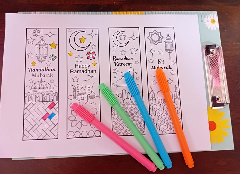 4 Printable Coloring Bookmarks for Ramadan and Eid. Just Print Them Out ...