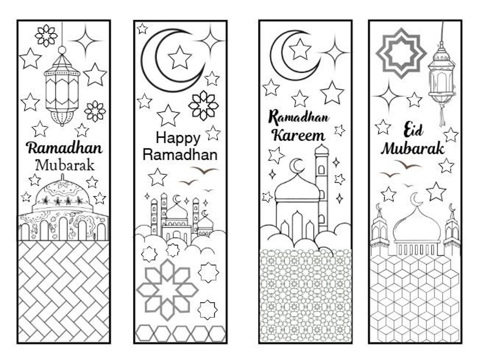 4 Printable Coloring Bookmarks for Ramadan and Eid. Just Print Them Out ...