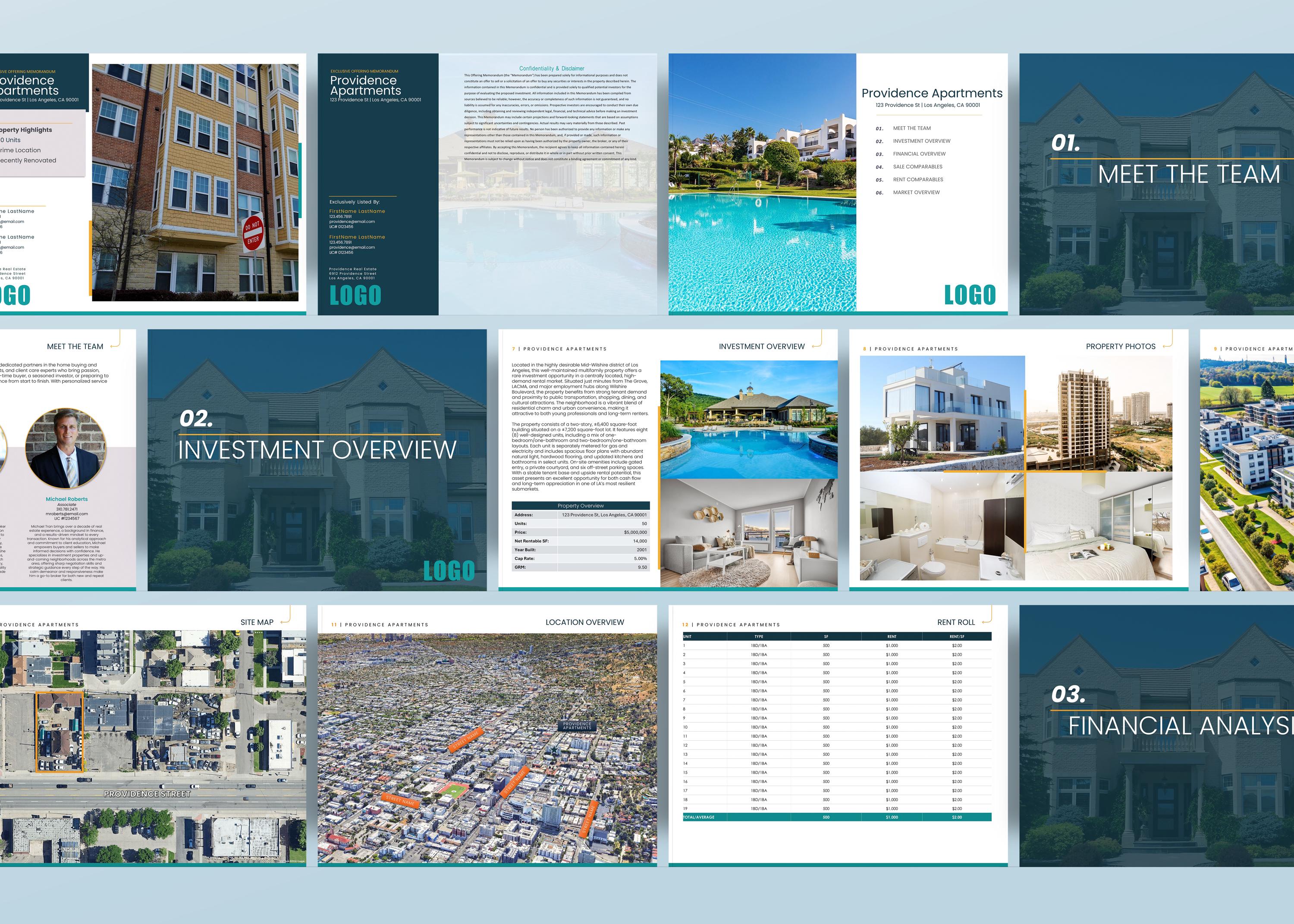 Commercial Real Estate Offering Memorandum Canva Template - Etsy