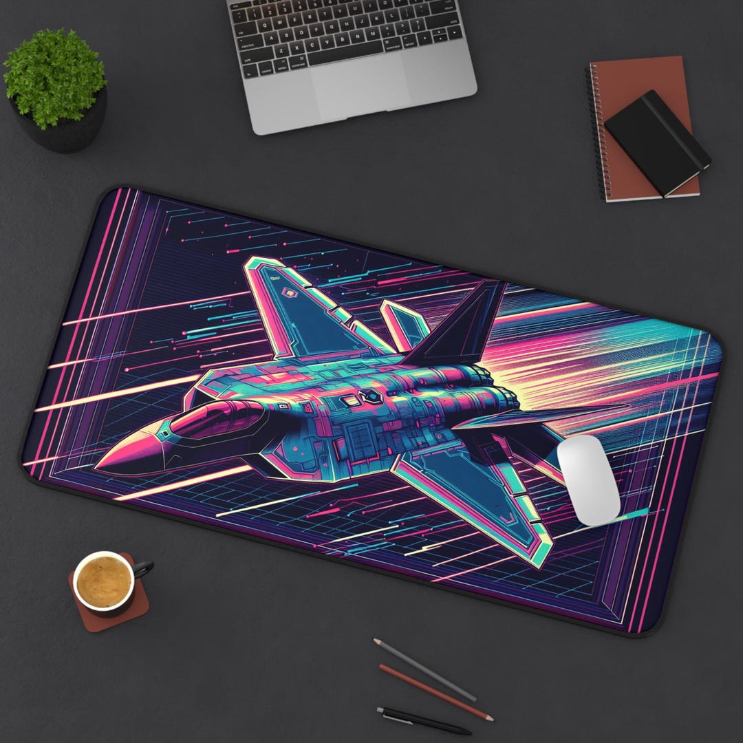 Futuristic Space Jet Desk Mat, Gaming Mouse Pad, Home Office Decor ...