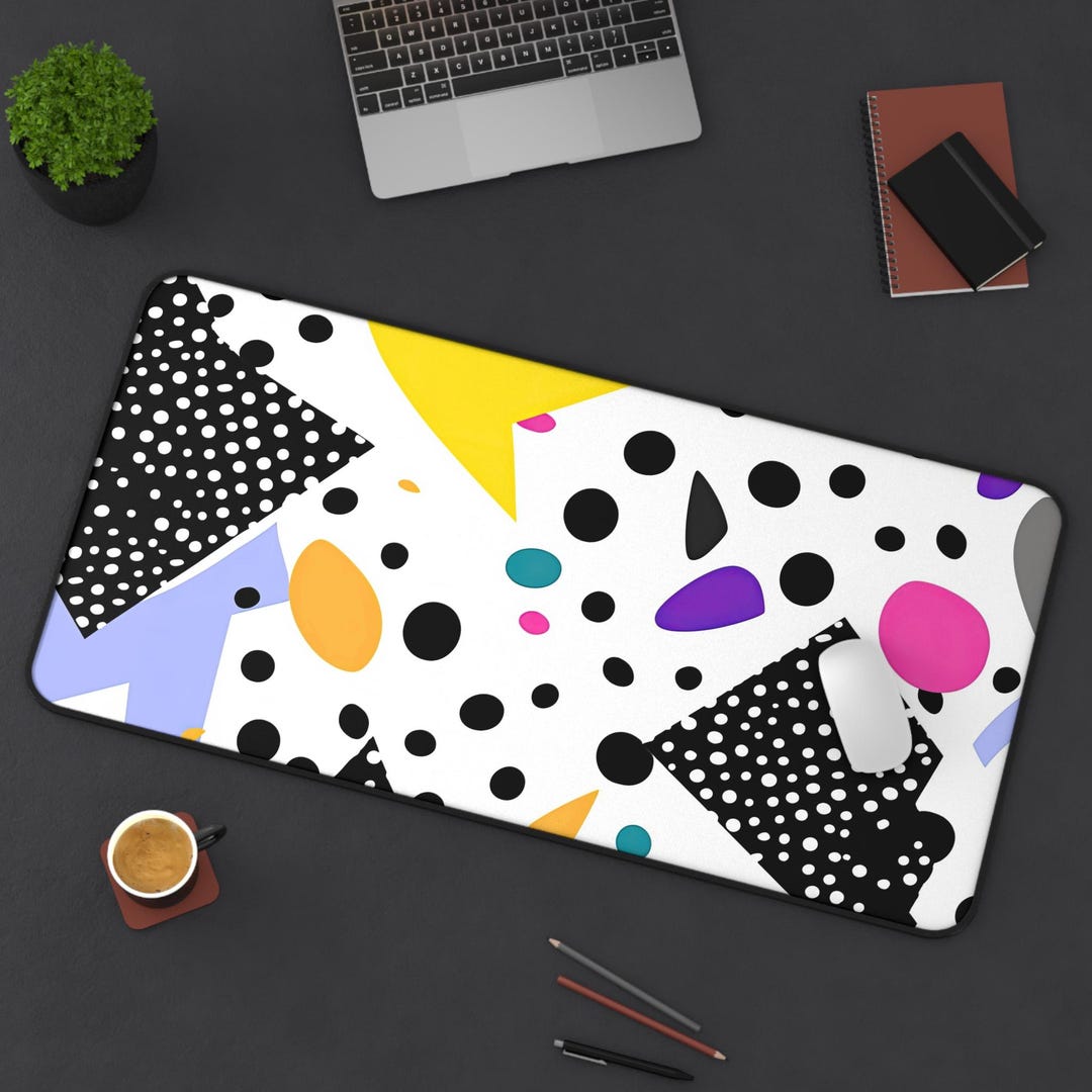 Colorful Geometric Desk Mat - Fun Office Decor, Gaming Mouse Pad ...