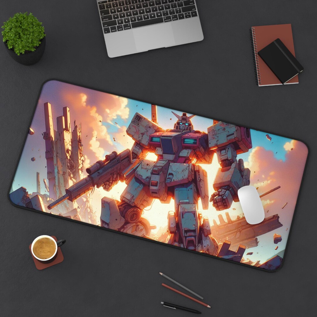 Desk Mat, Giant Anime Mech Robot Design, Gaming Mouse Pad, Desk ...