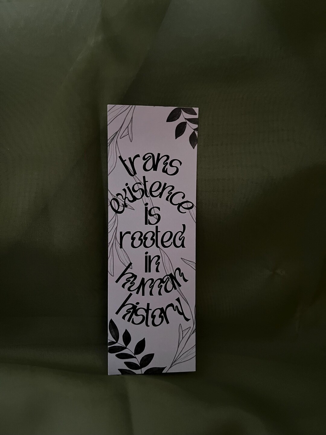 6"x2" Bookmark / "trans Existence is Rooted in Human History" - Etsy