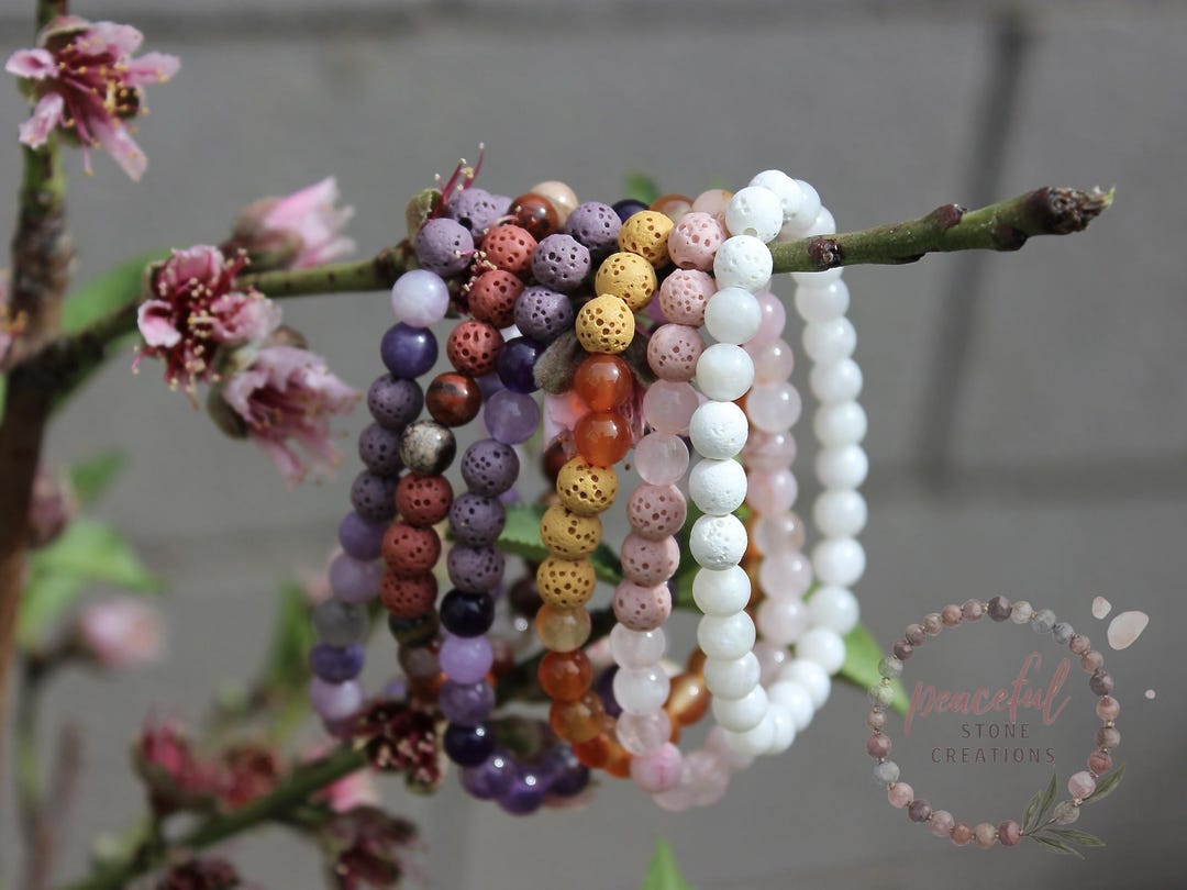 Alleviating Menstrual Pain Natural Stone Bracelet With Essential Oil ...