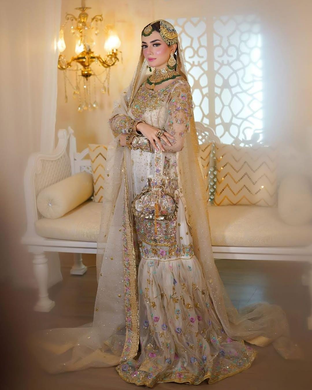Nikah Outfit | Nikah Wear | White Nikah Gharara | Nikah Gharara Outfit ...