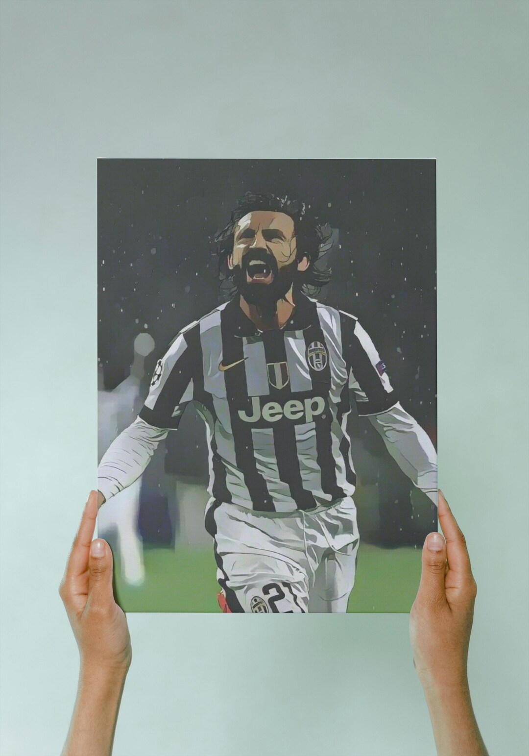 Pirlo Poster, Football Poster, Soccer Poster, Football Wall Art, Soccer ...