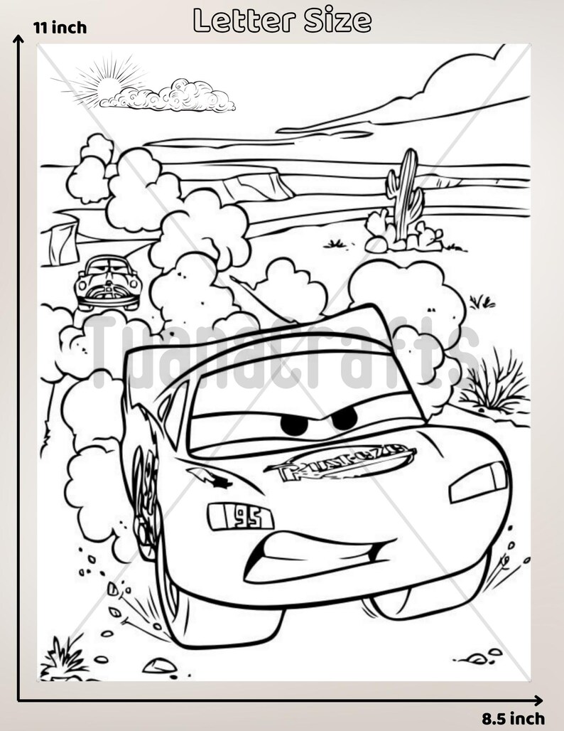 Cars Lightning Mcqueen Coloring Book Instant Download - Etsy