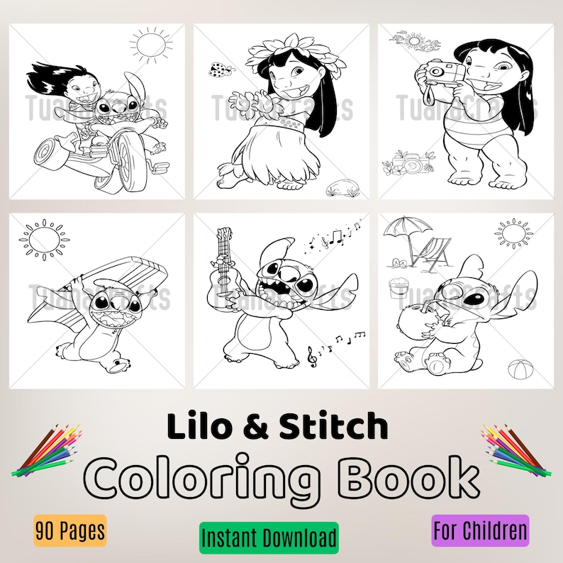 Lilo & Stitch Coloring Book Instant Download - Etsy