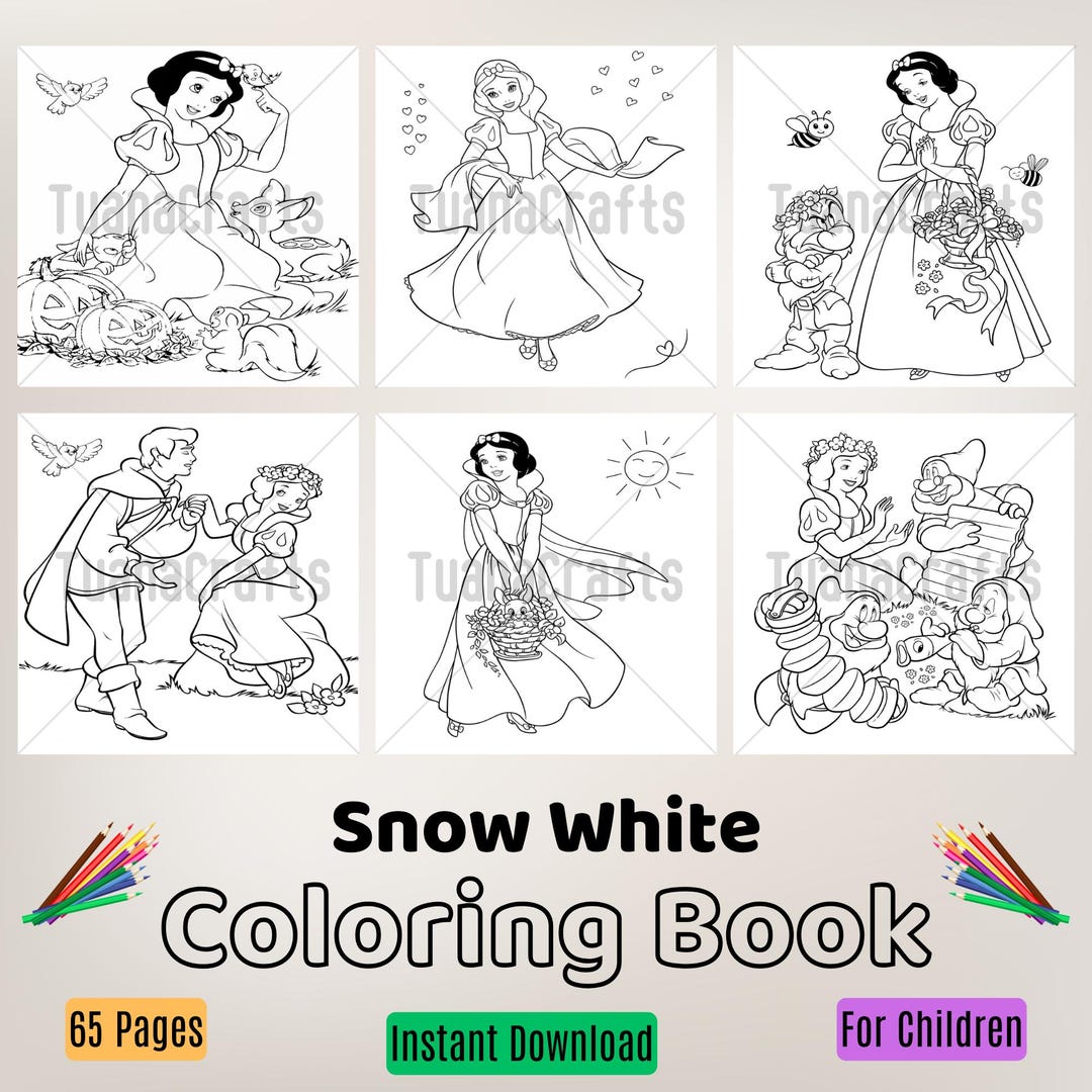Snow White Coloring Book Instant Download - Etsy