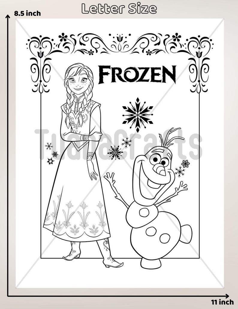 Frozen Anna Elsa Coloring Book Instant Download - Etsy