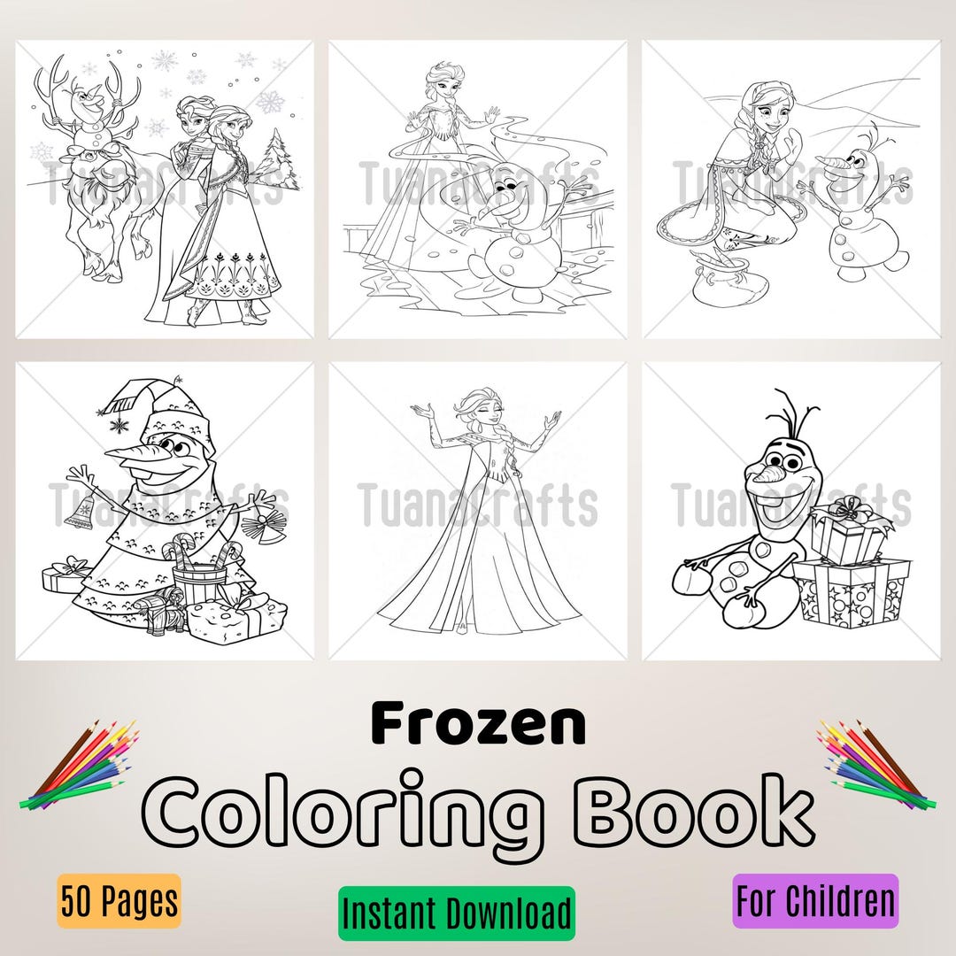 Frozen Anna Elsa Coloring Book Instant Download - Etsy