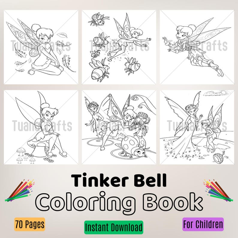 Tinker Bell Coloring Book Instant Download - Etsy