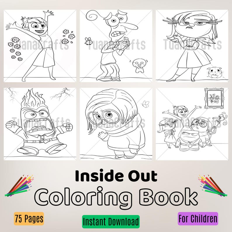 Inside Out Coloring Book Instant Download - Etsy