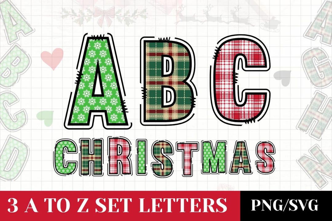 Christmas Alphabet Letters PNG & SVG – Holiday DIY Designs (digital ...