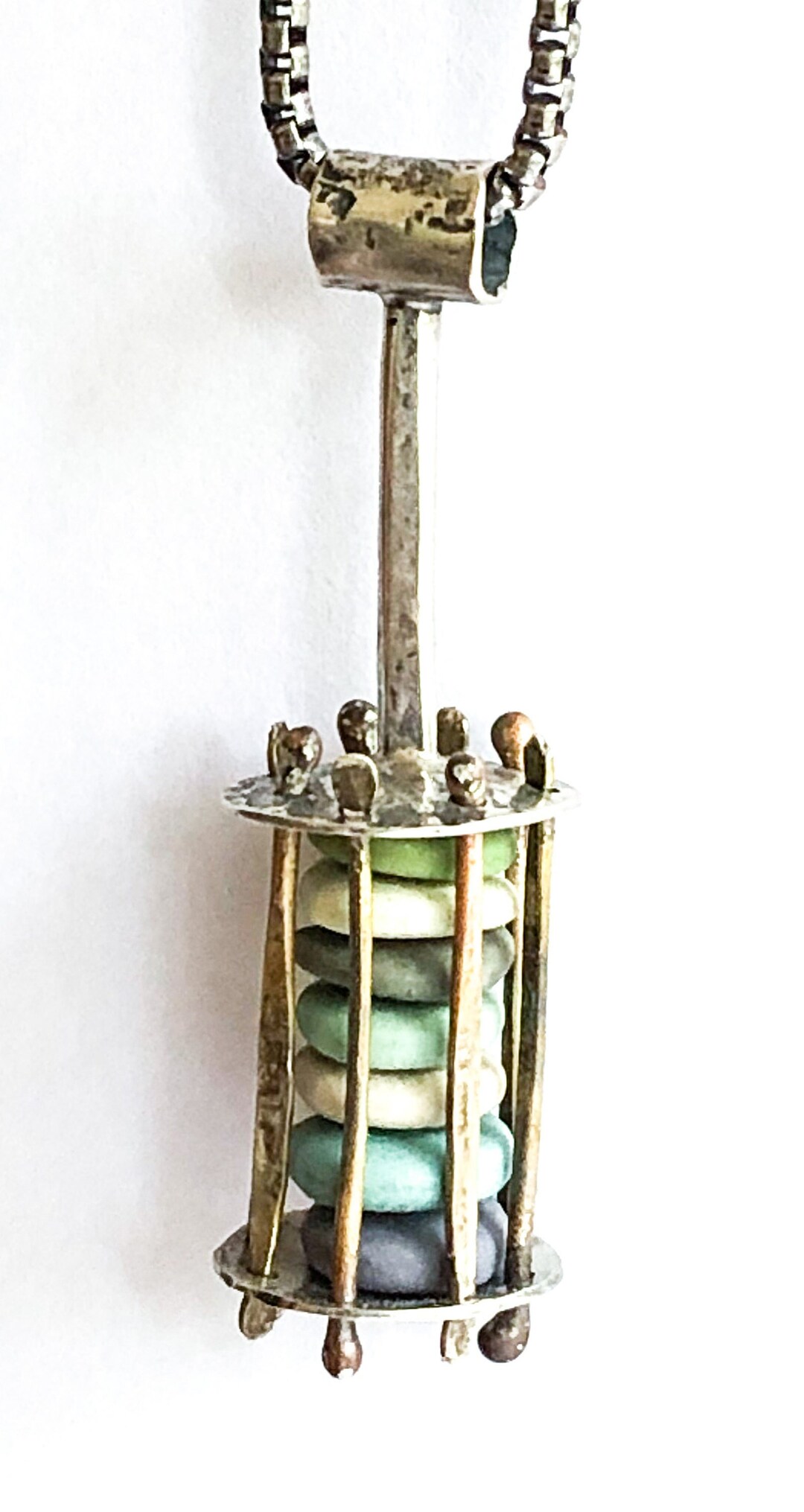 Faux Rocks in a Silver Cage Pendant - Etsy