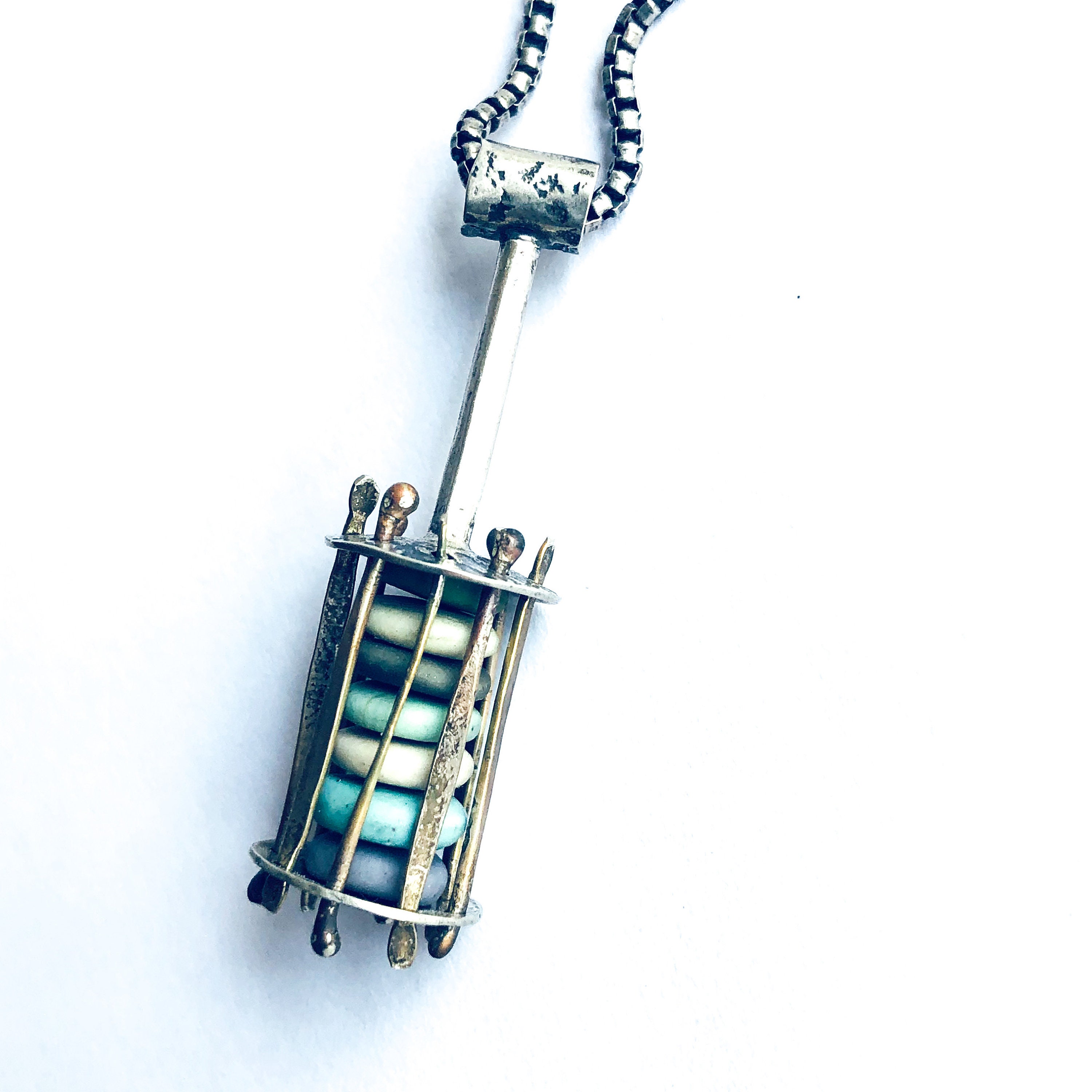 Faux Rocks in a Silver Cage Pendant - Etsy