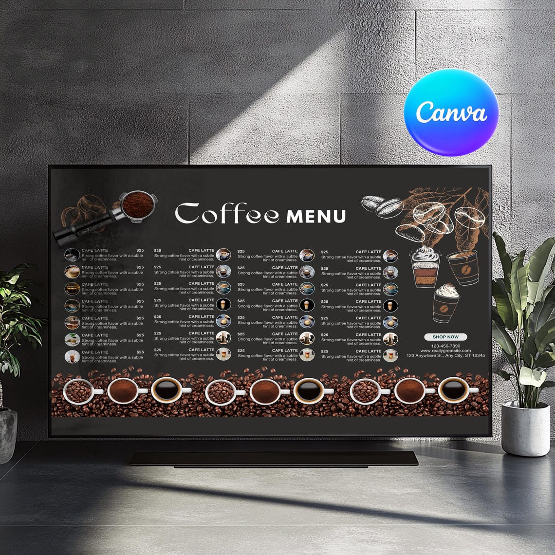 TV Restaurant Menu Bundle: Coffee, Indian, Cocktail, Desserts (digital ...