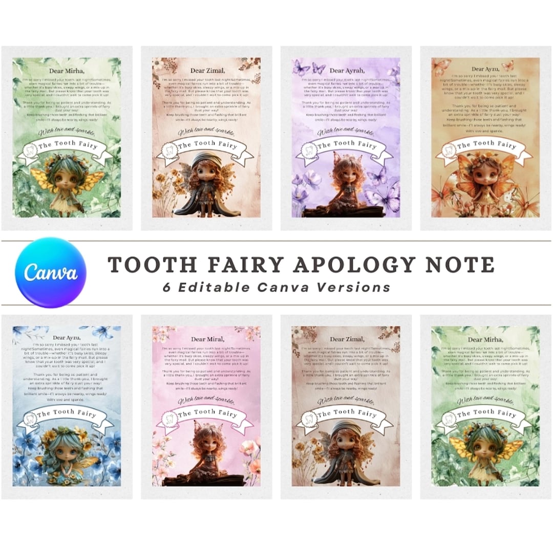 Tooth Fairy Apology Note, Printable Forgot to Come Letter, Sorry I'm ...