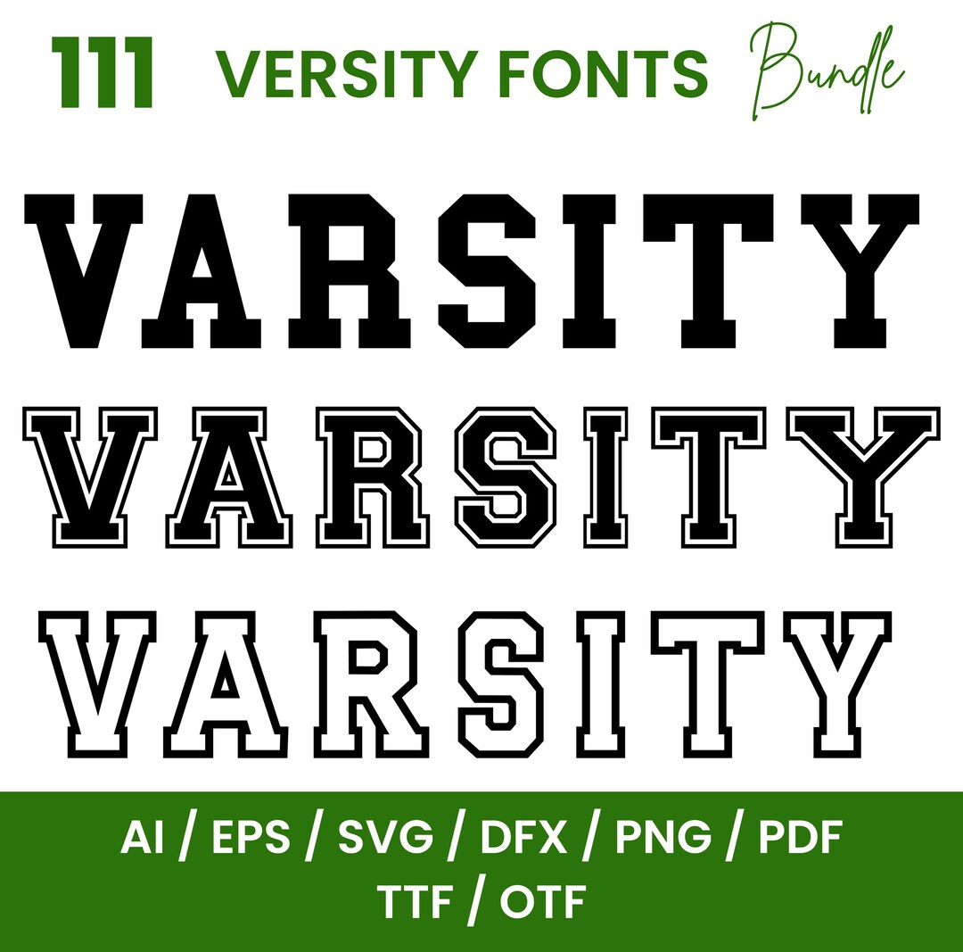Varsity Font SVG Bundle, Sports Alphabet (OTF/TTF) - Etsy