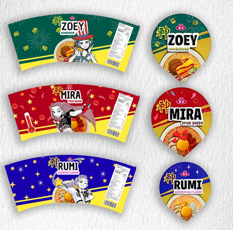 K-pop Demon Hunter Popcorn Boxes | Anime Party Favors (canva DIY ...