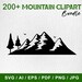 Mountain SVG Bundle: Forest Trees, Landscape Clipart (digital Download ...