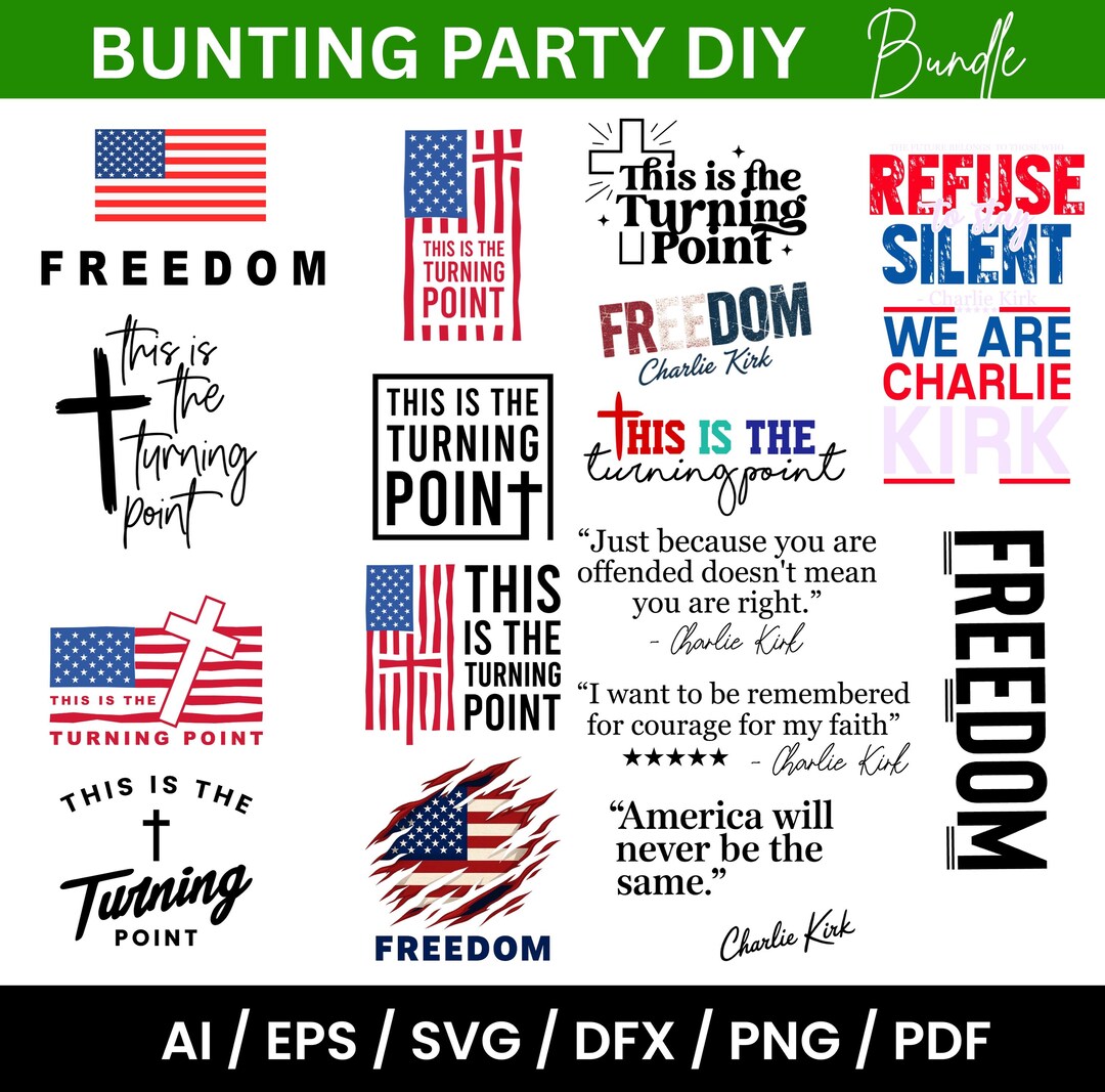 Charlie Kirk SVG PNG Bundle, Freedom, Human Rights Cricut Files - Etsy