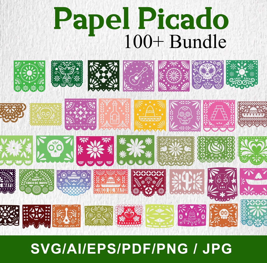 Papel Picado SVG Bundle, Papel Picado PNG Bundle, Papel Picado Clipart ...