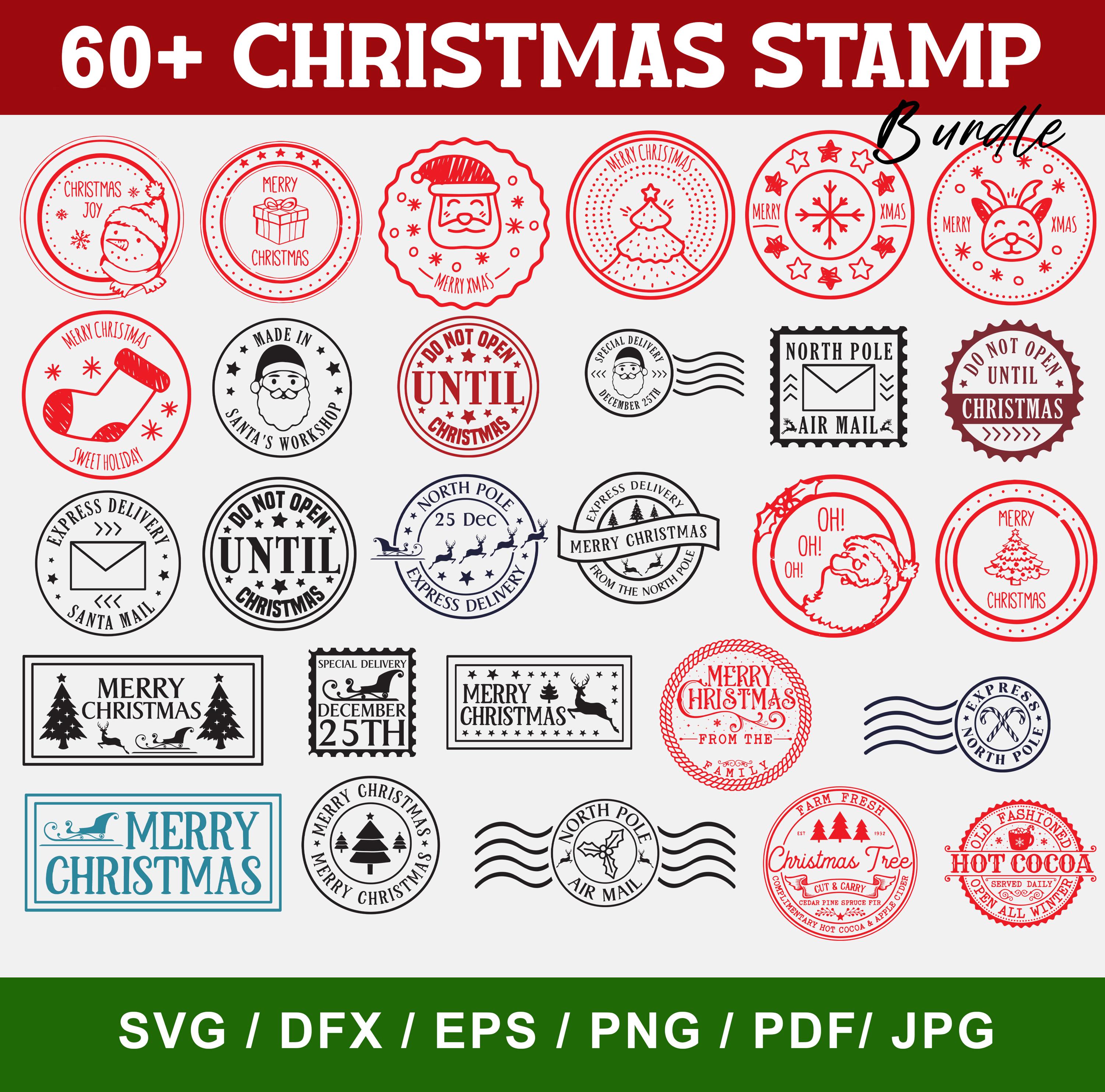 Santa Stamp SVG Bundle: Christmas Seals (digital Download) - Etsy