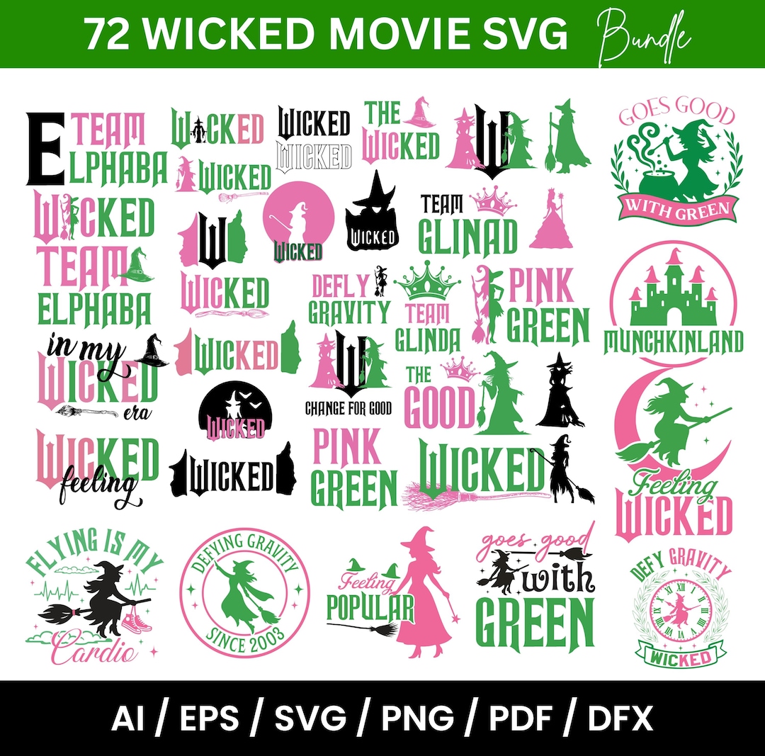Wicked Movie SVG Bundle, Witchy Halloween Clipart (digital Download) - Etsy