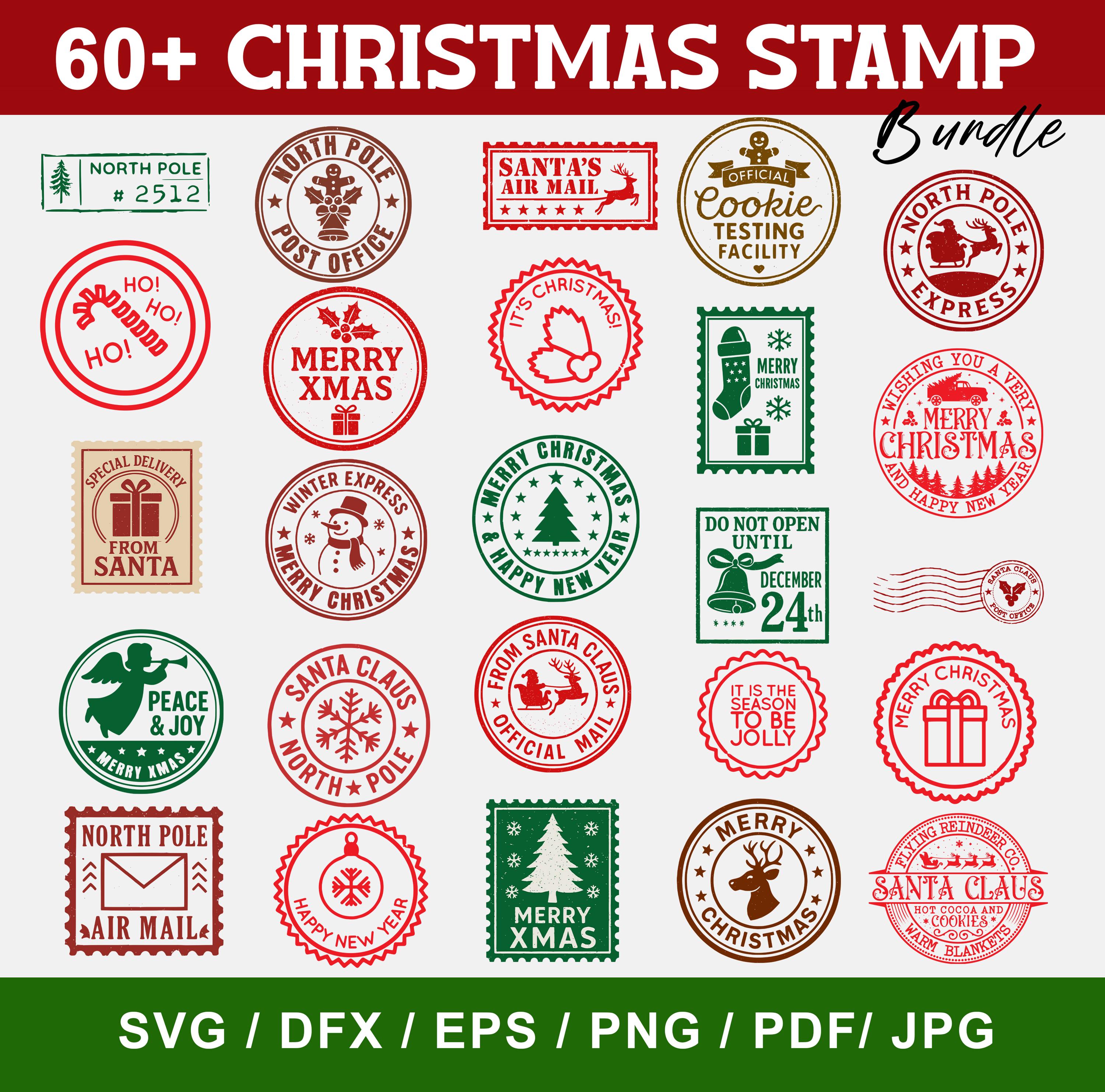 Santa Stamp SVG Bundle: Christmas Seals (digital Download) - Etsy