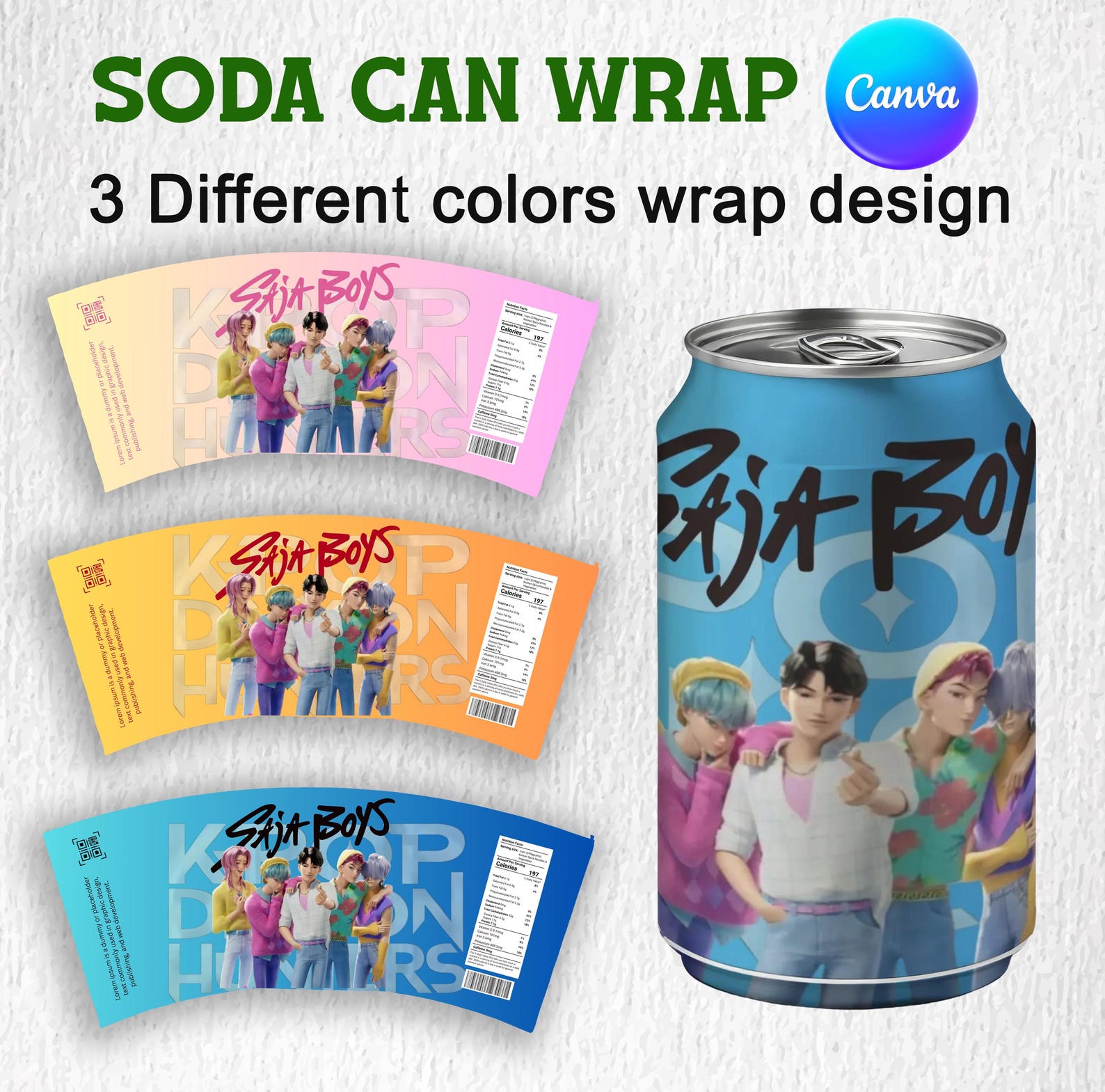 Kpop Demon Hunter Soda Can & Ramen Label Wrappers (digital Download) - Etsy