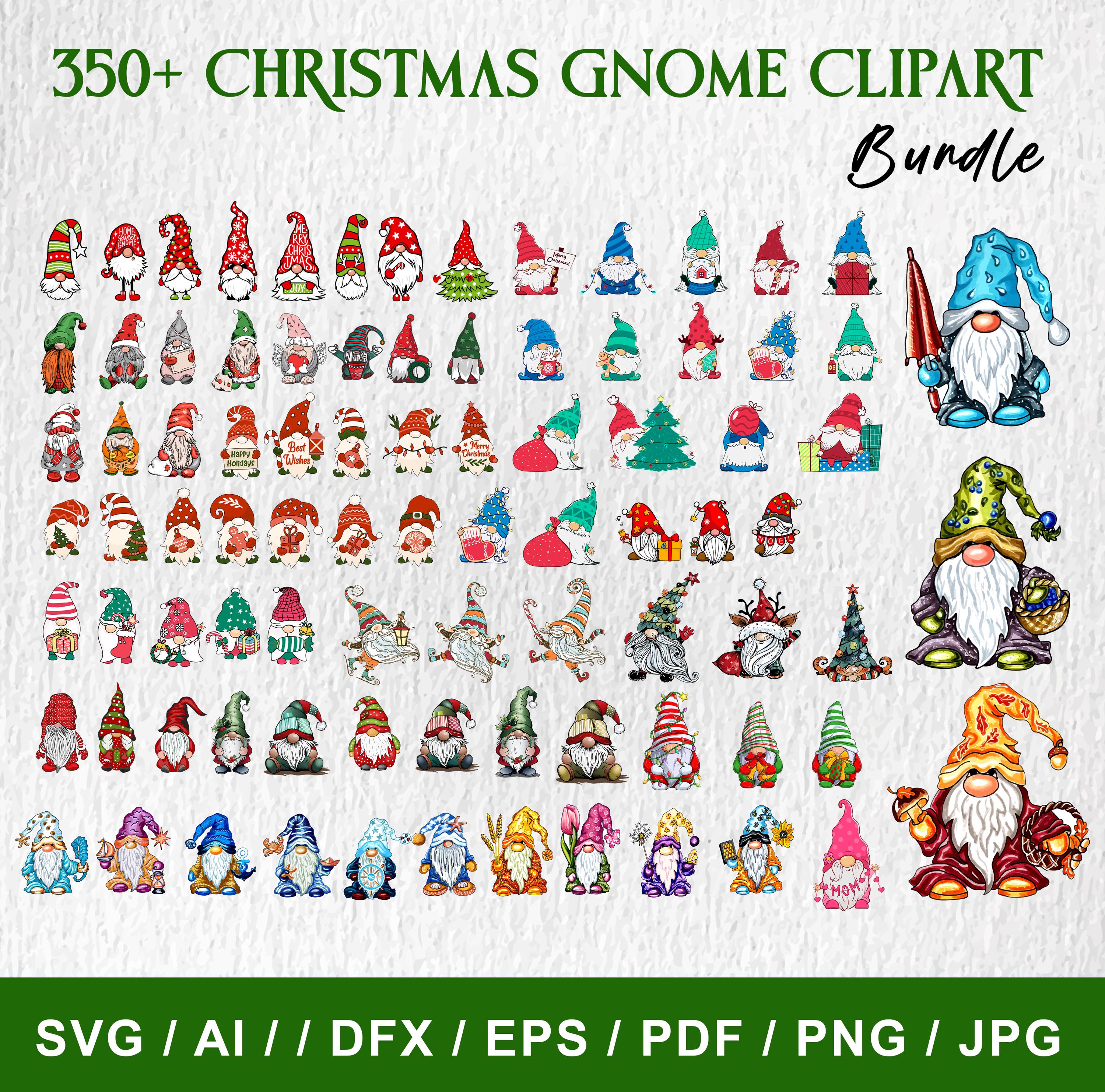 Christmas Gnome SVG Bundle: Holiday Clipart, Cut Files (instant ...