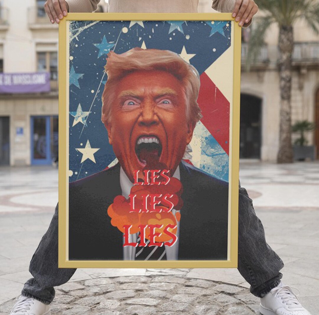Anti-trump Protest Poster: Political Satire Rally Sign (digital ...