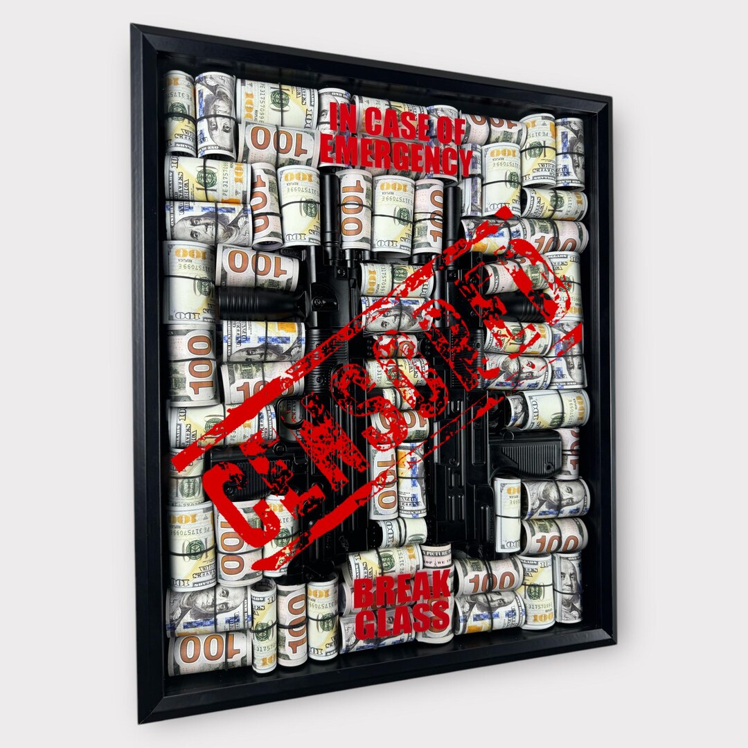 Luxury Cash Shadow Box | Emergency Money Art Frame | Unique 3D Decor ...