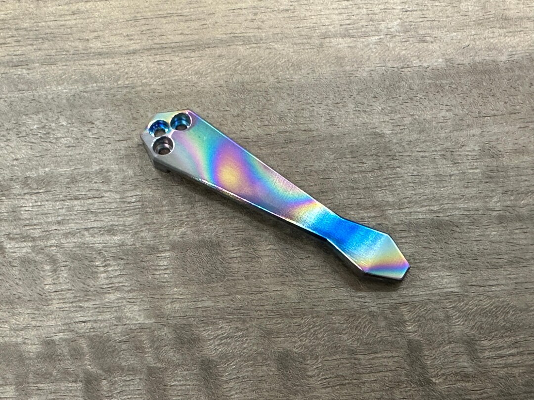 Clip Spyderco Models Titanium Standard - Diamond Tip Oil Slick - Etsy
