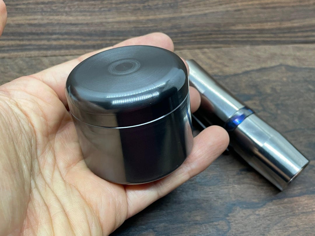 Tall GIGA Black Zirconium Meton-vault Candy Box Pill Box Stash Box Pill ...