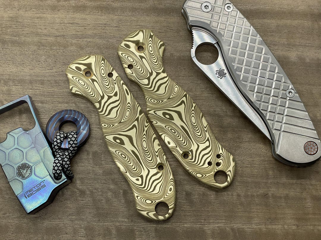 Dama FISH Brass Scales for Spyderco Para 3 Birthday Gift Idea Christmas ...