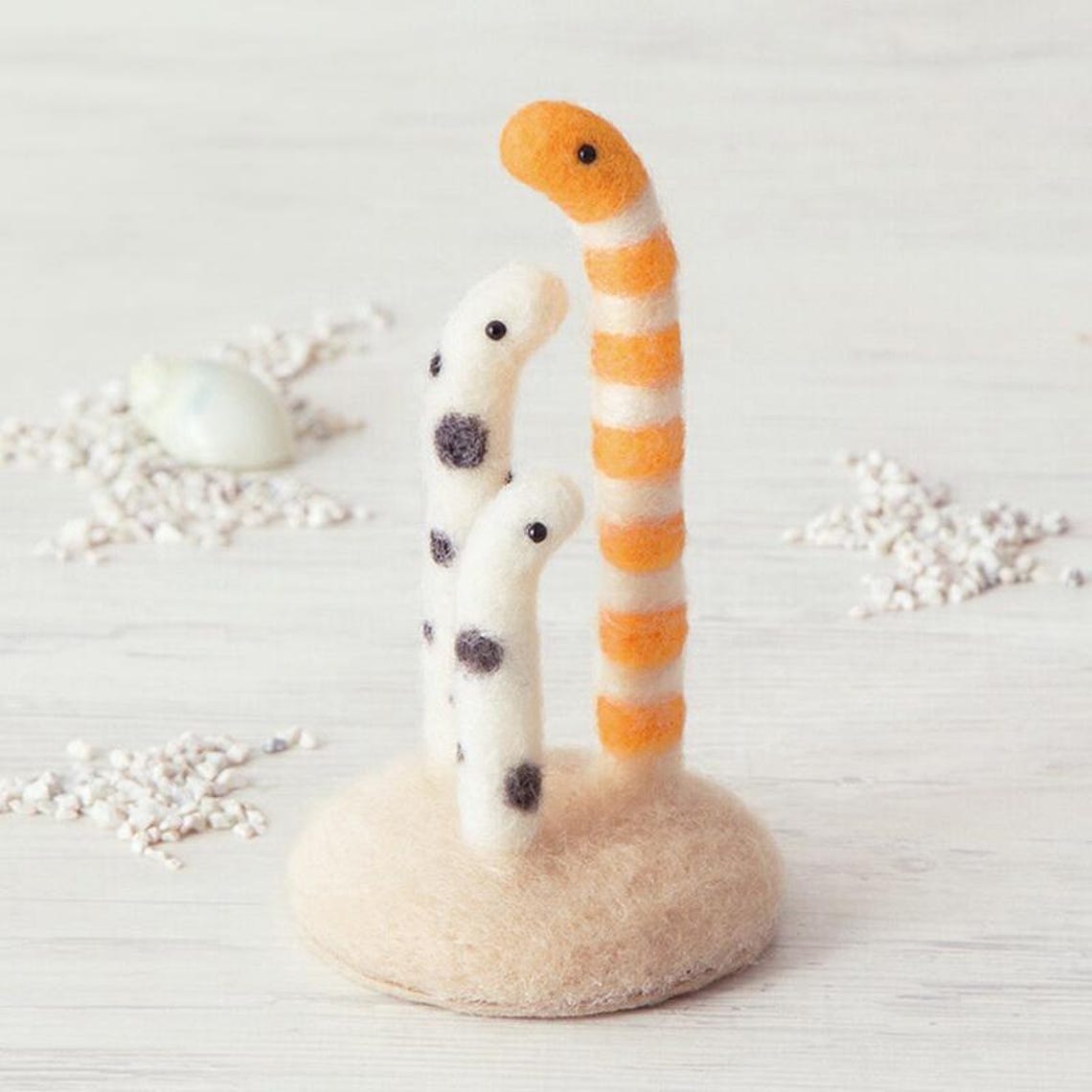 Garden Eel DIY Handmade Wool Felt Kit - Japanese Kit Package H44-640 - Etsy