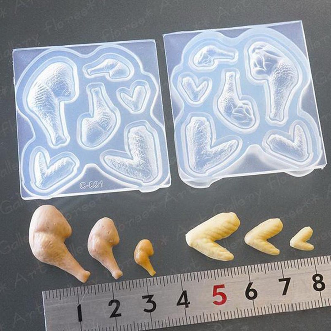 Miniature Food Mini 3D Chicken Legs & Wings High Quality Silicone Soft ...
