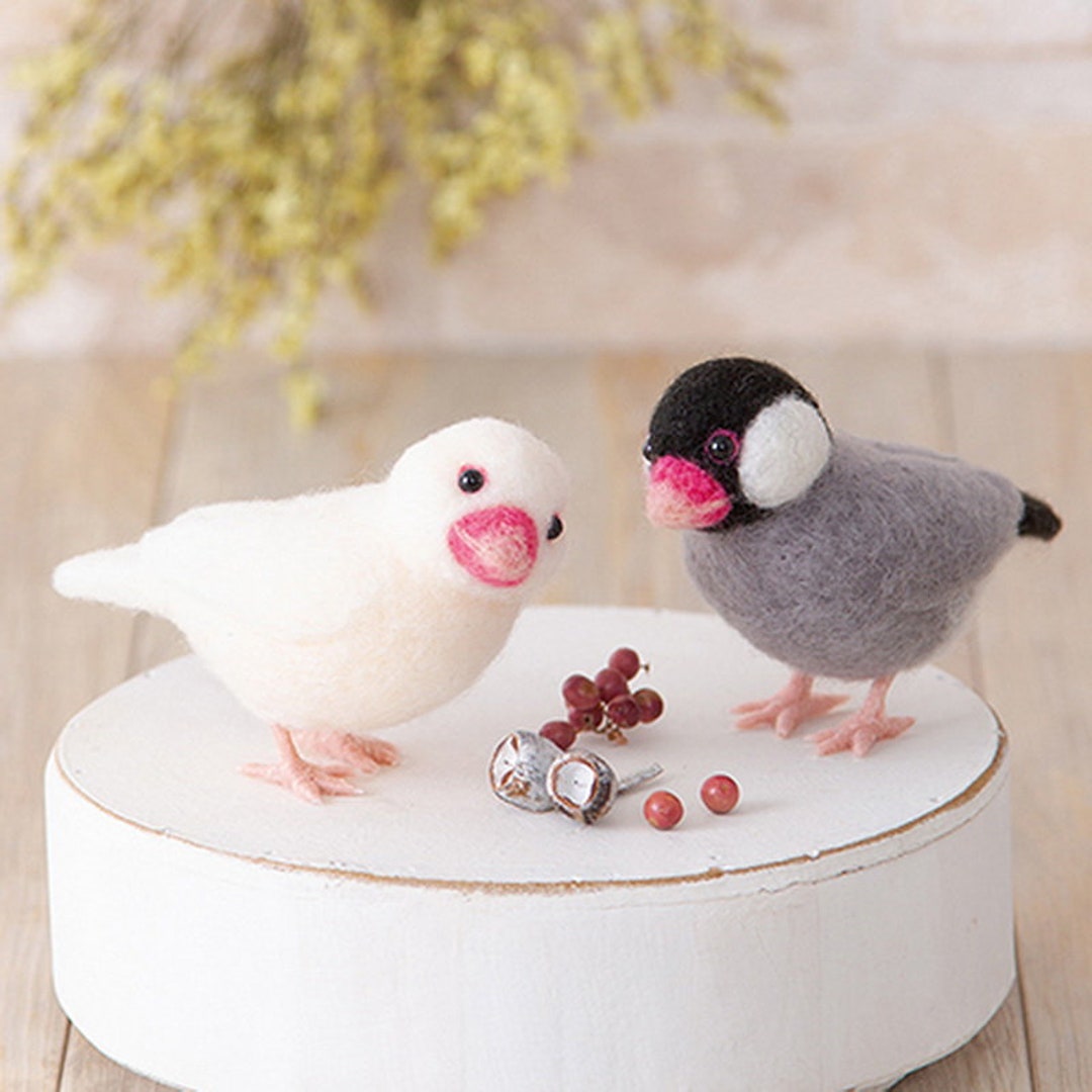 DIY Handmade Wool Felt Kit White Bird and Grey Bird - Japanese Kit ...