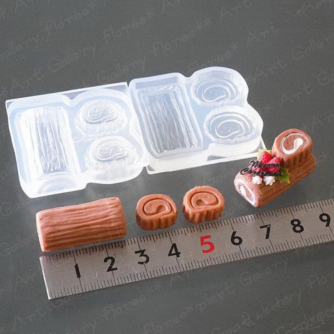 Miniature Food Mini 3D Buche De Noel & Roll Cake High Quality Silicone ...