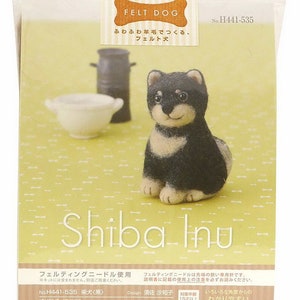 Hamanaka H441-535 Aclaine Felt Wool Handicraft Kit SHIBA DOG(BLACK) - Japanese Kit Package - Etsy