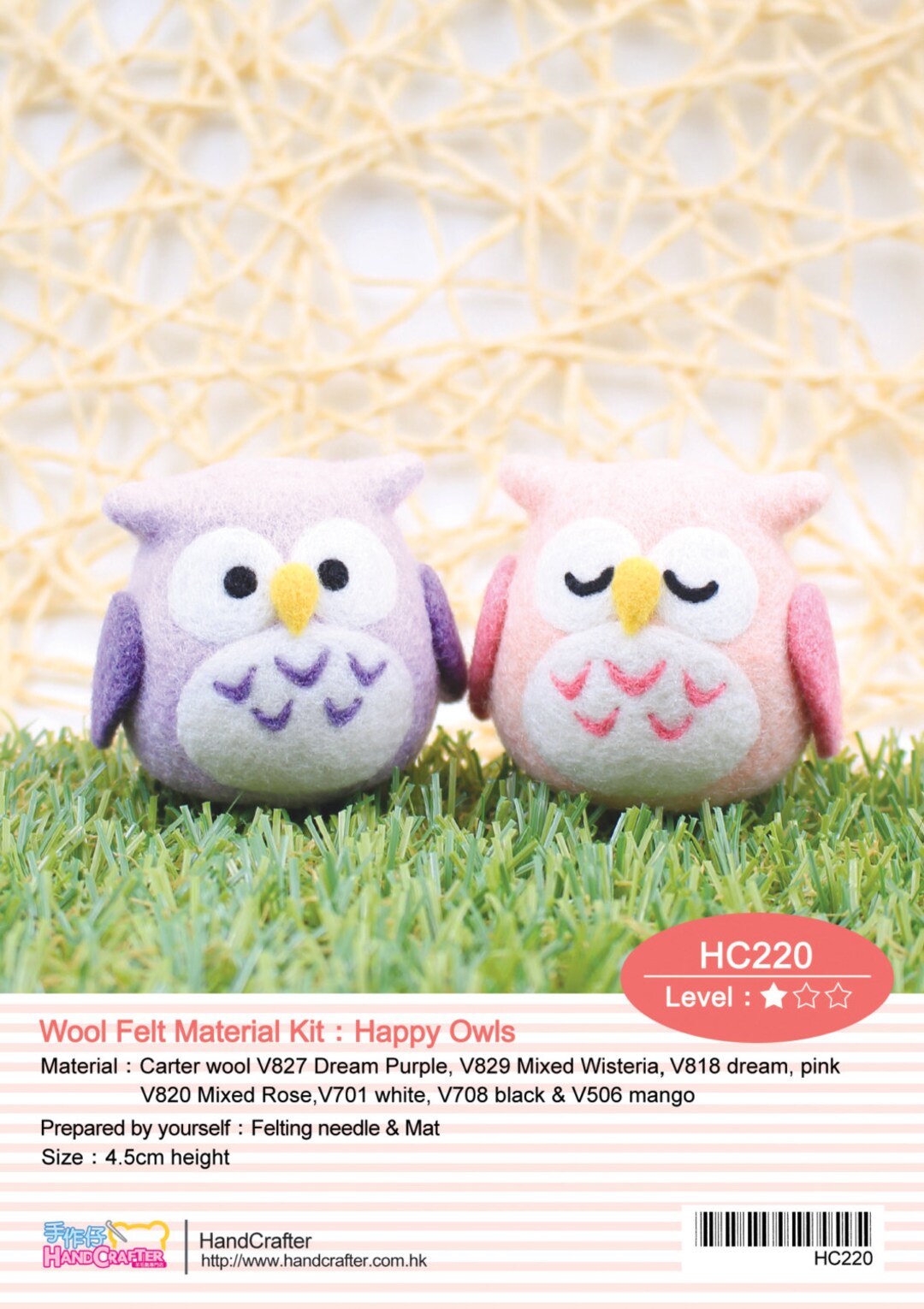Needle Felting DIY Wool Felt Kit Happy Owls : English Material Kit ...