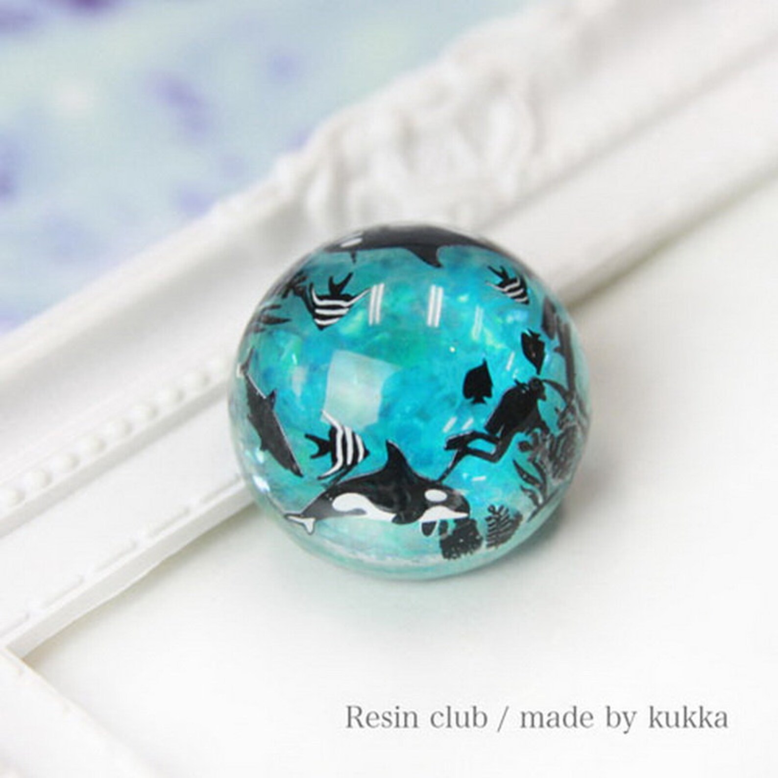 Japan Resin Club Pattern Sticker Diver Silhouette Super Design Film ...