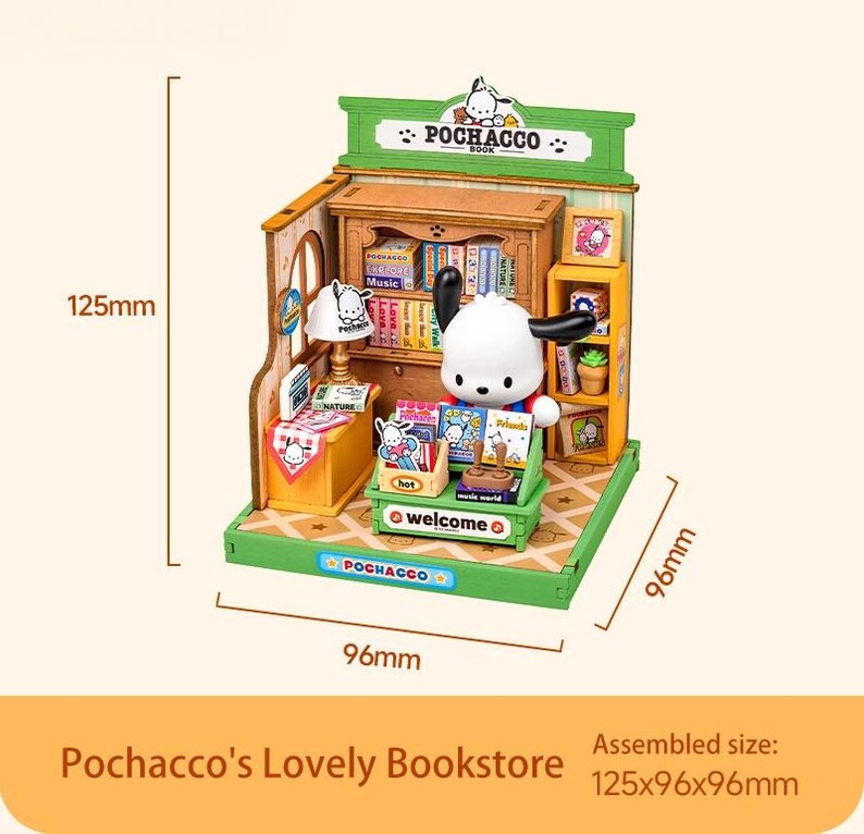 Rolife DIY Miniature House Pochacco's Lovely Bookstore DIY Kit DA003 14 ...