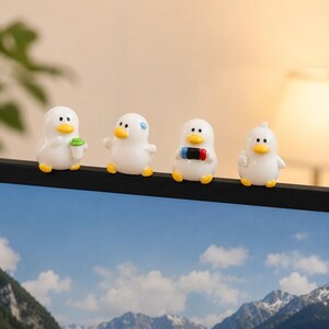Miniature Duck Car Ornaments, Resin Dashboard Decor Set, Kawaii Desk ...