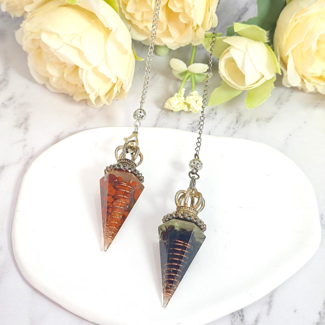 Natural Crystal Pendulum, Healing Pendant, Conical Crystal Pendulum ...