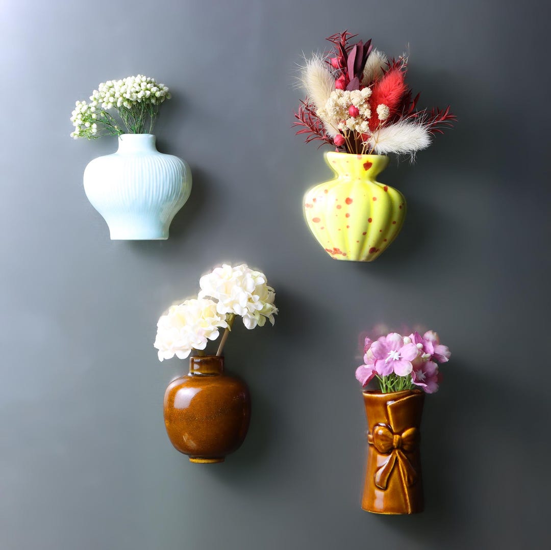 Handmade Ceramic Vase Fridge Magnets, Whimsical Home Decor - Etsy